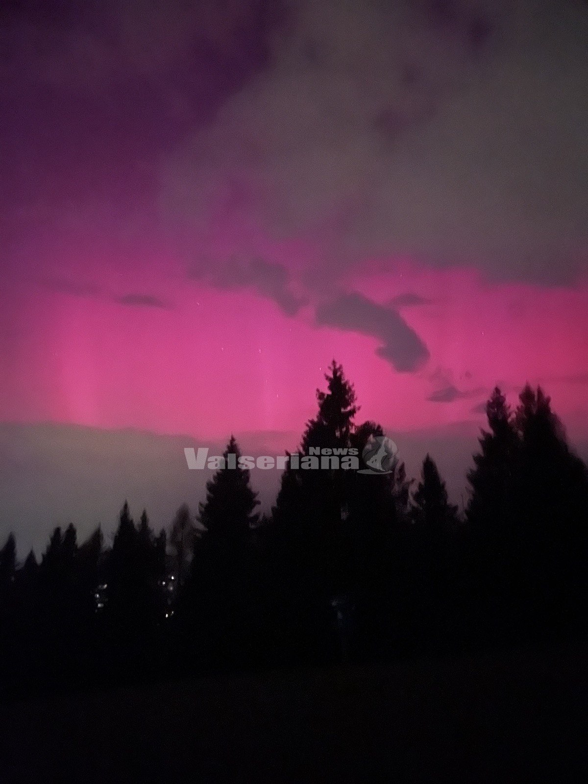 Aurora boreale dal Monte Pora, uno spettacolo della natura